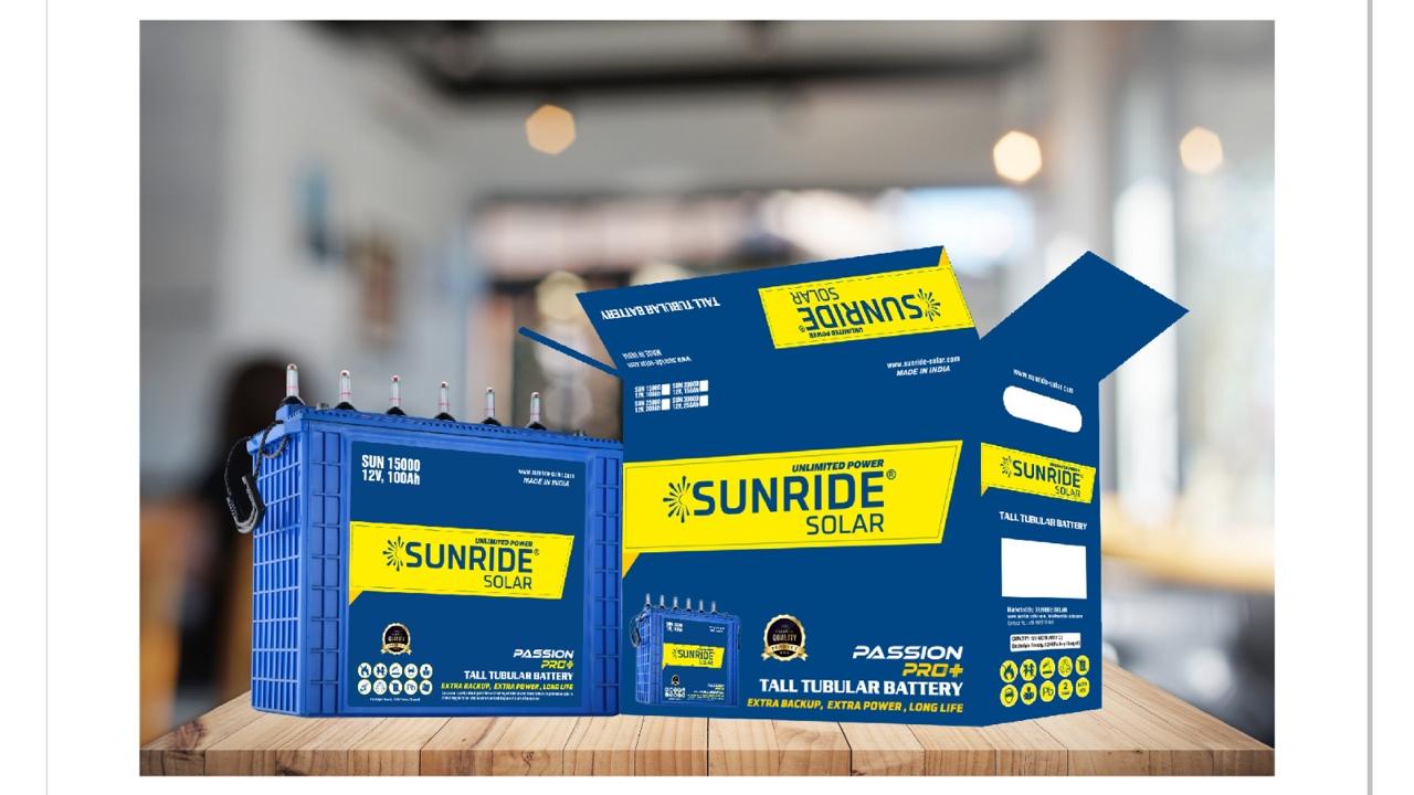 Sunride Solar Tall Tubular Battery SUN 15000 - IKBROS General Trading LLC